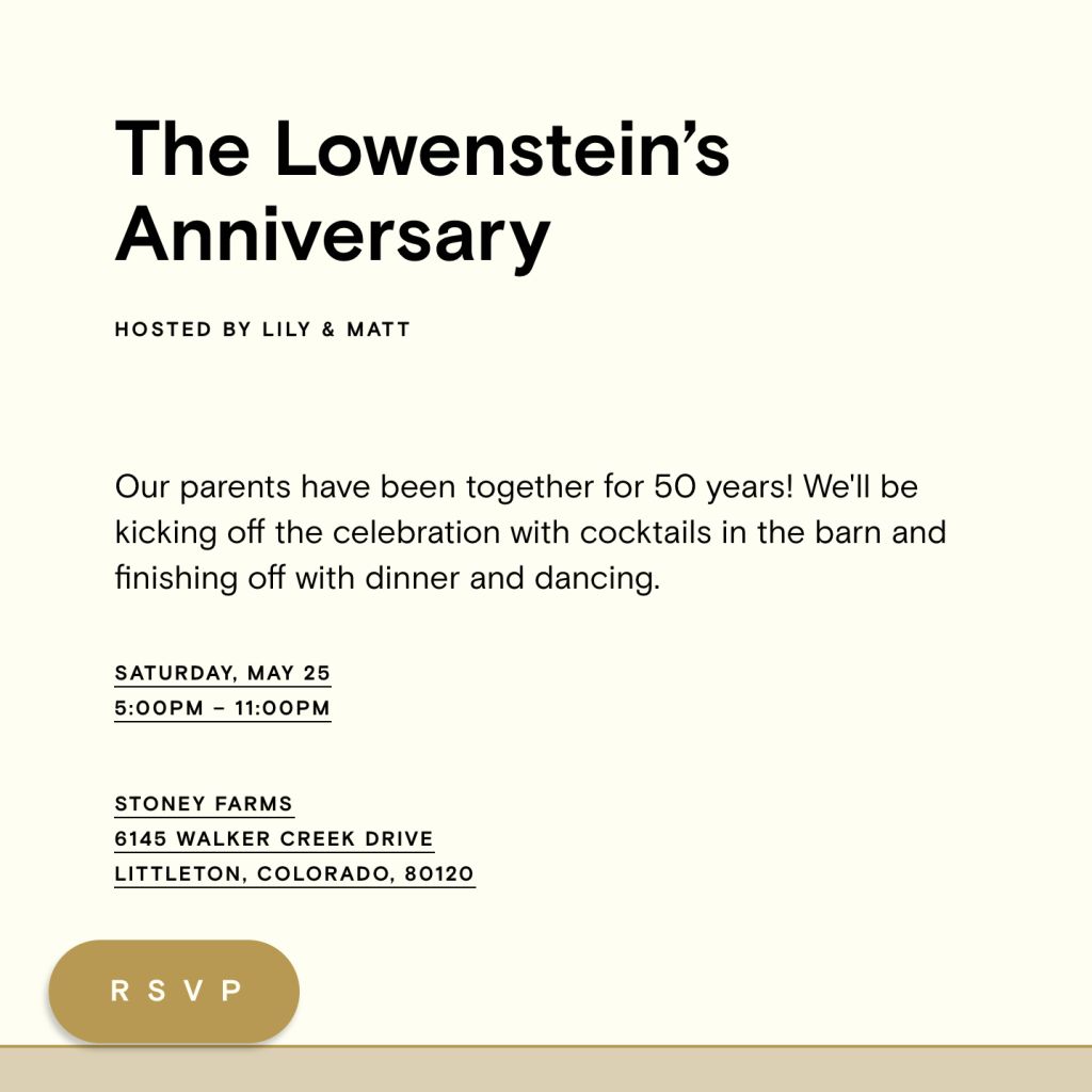 Anniversary invitations, party invitations - online at Paperless Post