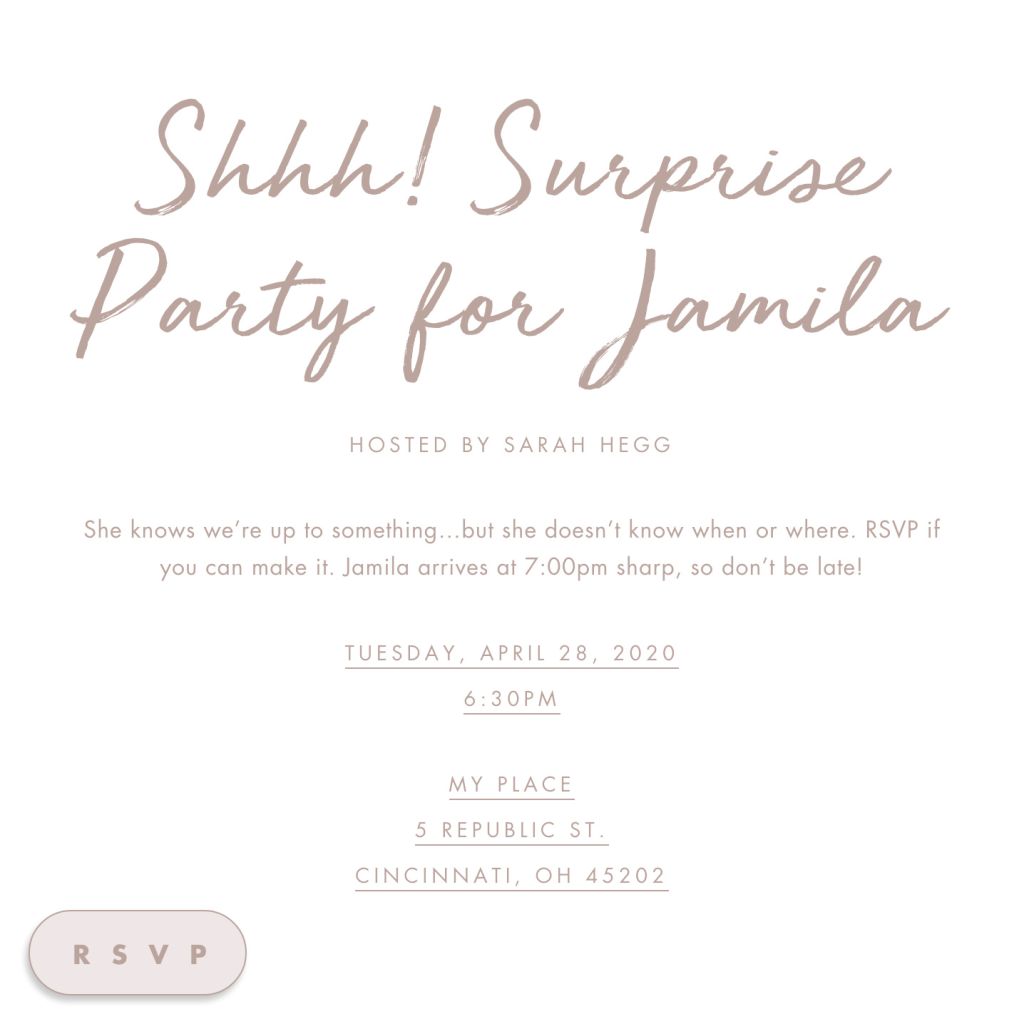Surprise party invitations - online at Paperless Post