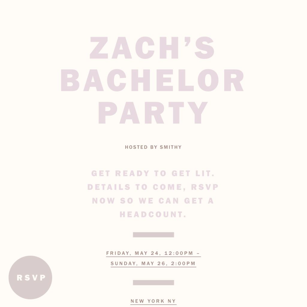 Bachelor party invitations - online at Paperless Post