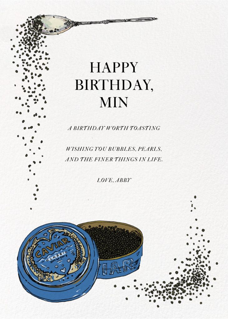 Caviar - Birthday Card | Send online instantly | Track opens