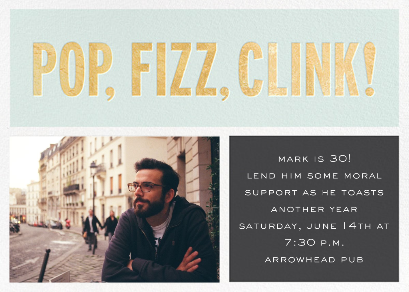 Pop Fizz Clink! (Horizontal Photo) - Party Invitation | Send online ...