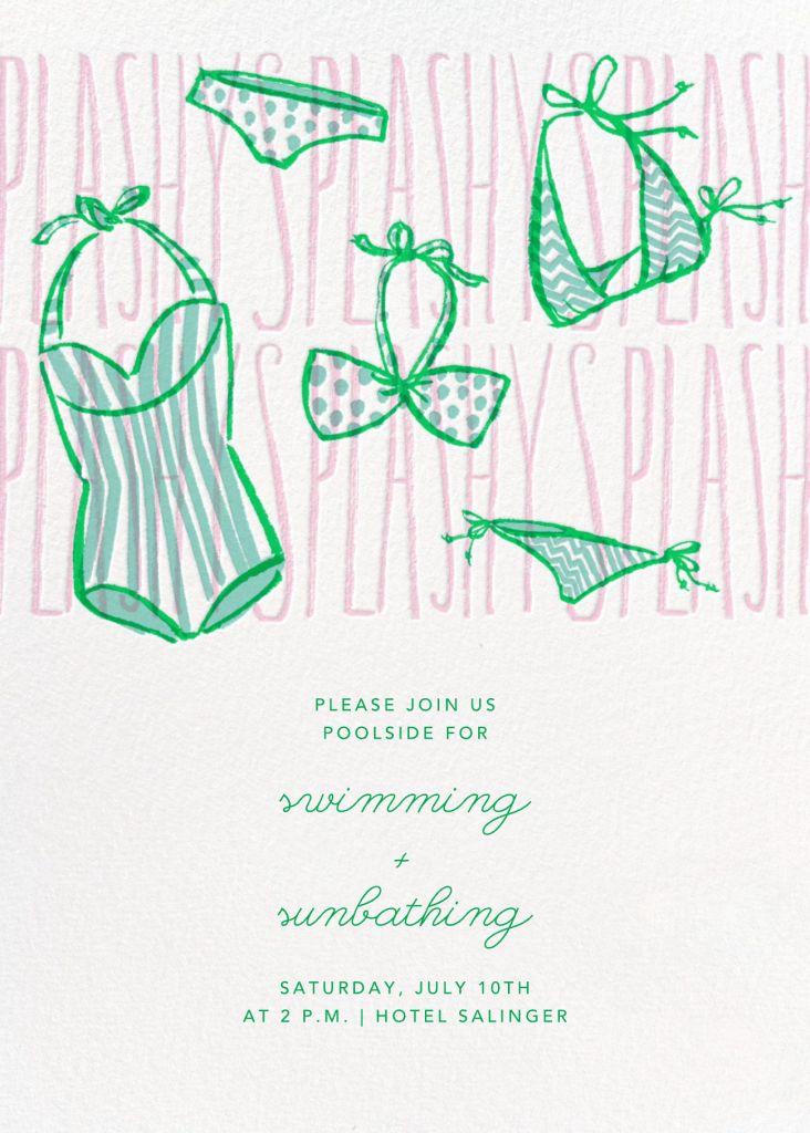 Splashy Splashy - Summer Party Invitation | Send online instantly ...