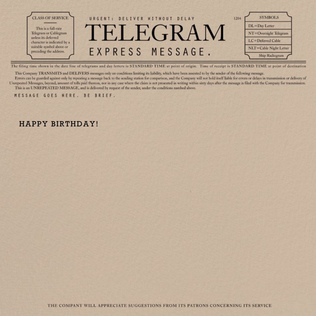 Telegram Card