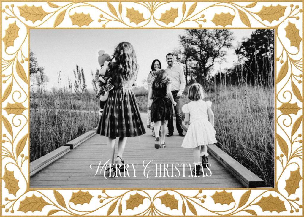 Golden Holly Horizontal - Holiday Card | Send online instantly | Track ...