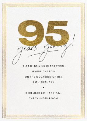 95th Birthday Invitation Templates | Send online instantly | RSVP tracking