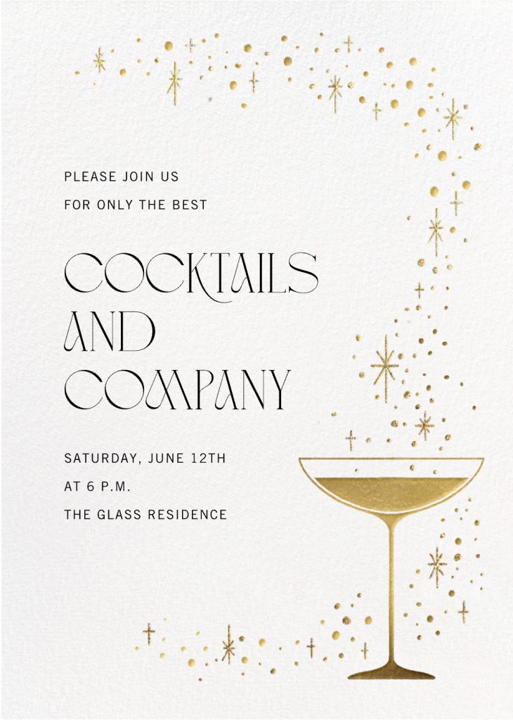 Fizzy Cocktail - Cocktail Party Invitation | Send online instantly ...
