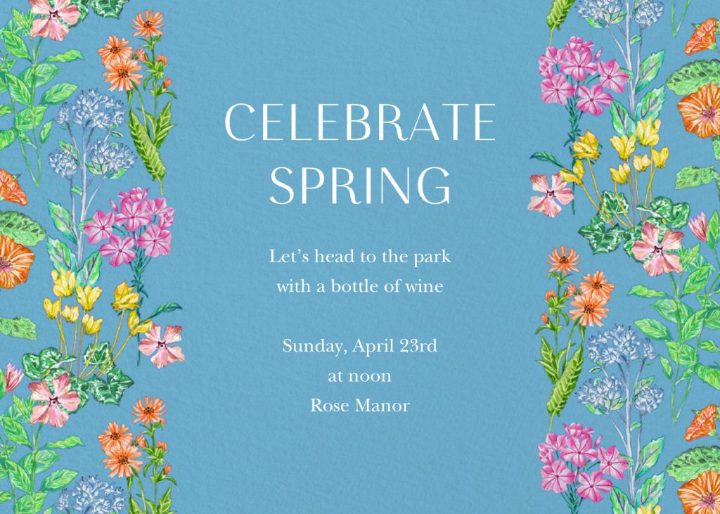 Poet’s Meadow - Spring Party Invitation | Send online instantly | RSVP ...