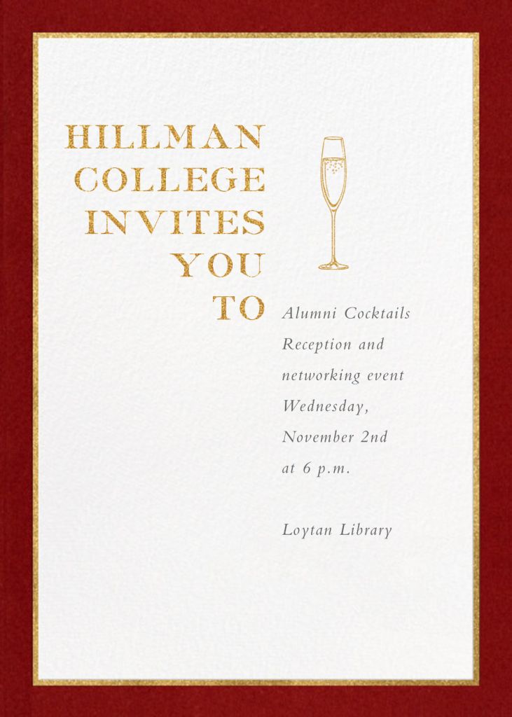 Oro Tall - Alumni Event Invitation | Send online instantly | RSVP tracking