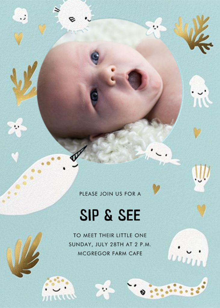 Underwater Welcome Photo - Baby Shower Invitation | Send online ...