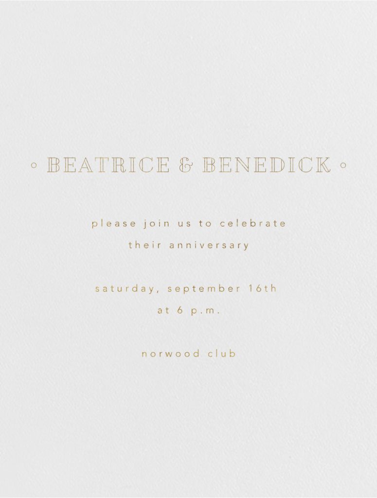 Candace - Anniversary Invitation | Send online instantly | RSVP tracking