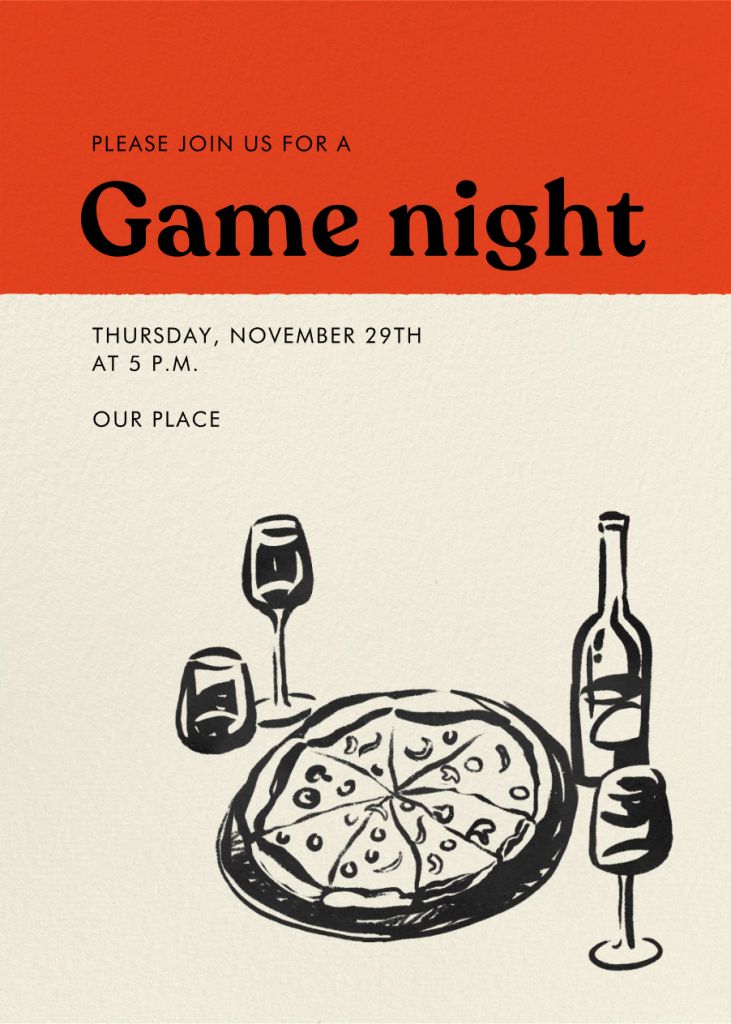 Big Pizza Pie - Game Night Invitation | Send online instantly | RSVP ...