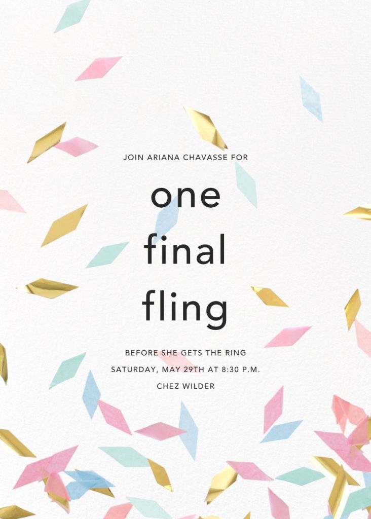 Flutter - Bachelorette Party Invitation | Send online instantly | RSVP tracking