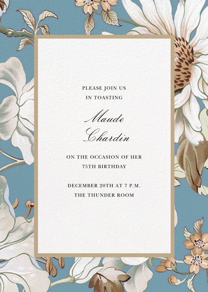 Painted Flowers - Birthday Invitation | Send online instantly | RSVP ...