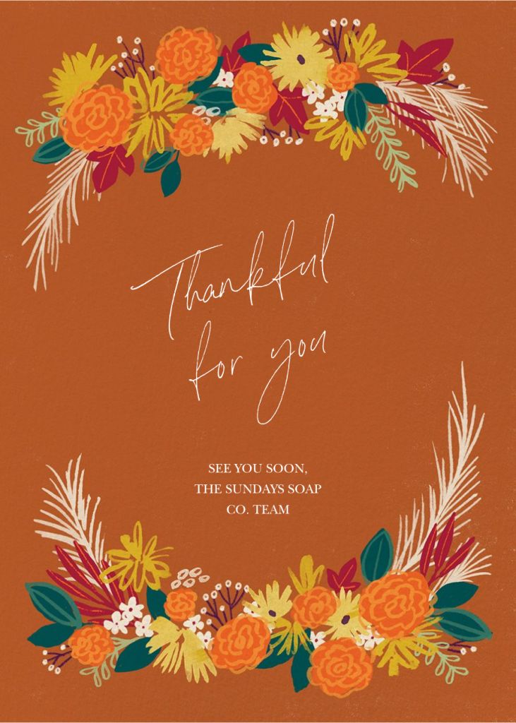 Fall Flowers - Business Thanksgiving Card | Send online instantly ...
