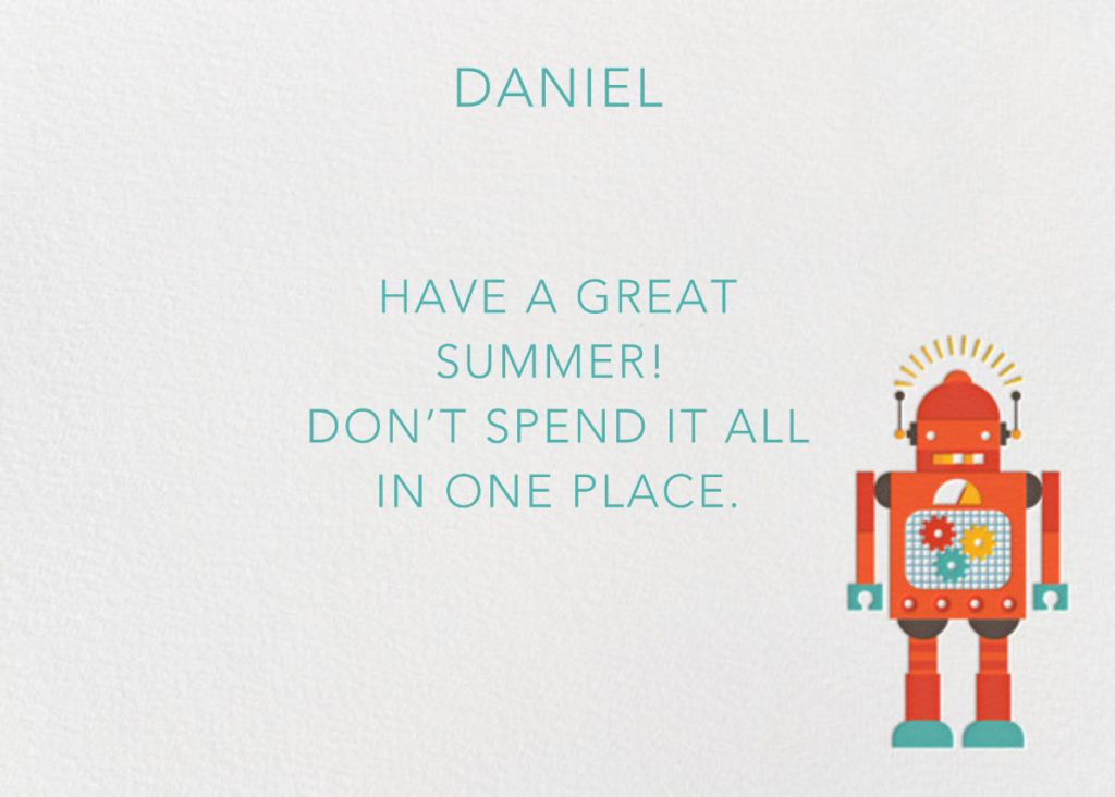 Robot (Stationery) - Stationery | Send online instantly | Track opens