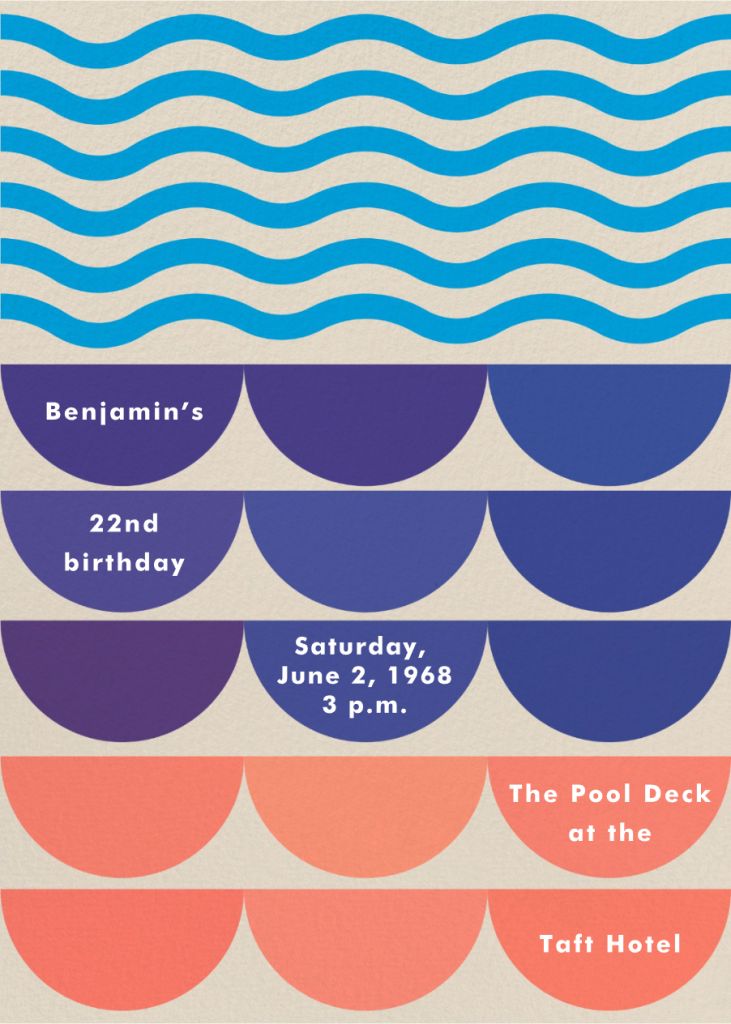 New Waves - Birthday Invitation | Send online instantly | RSVP tracking