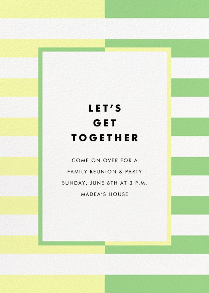 Colorblocked Stripes - Family Reunion Invitation | Send online ...