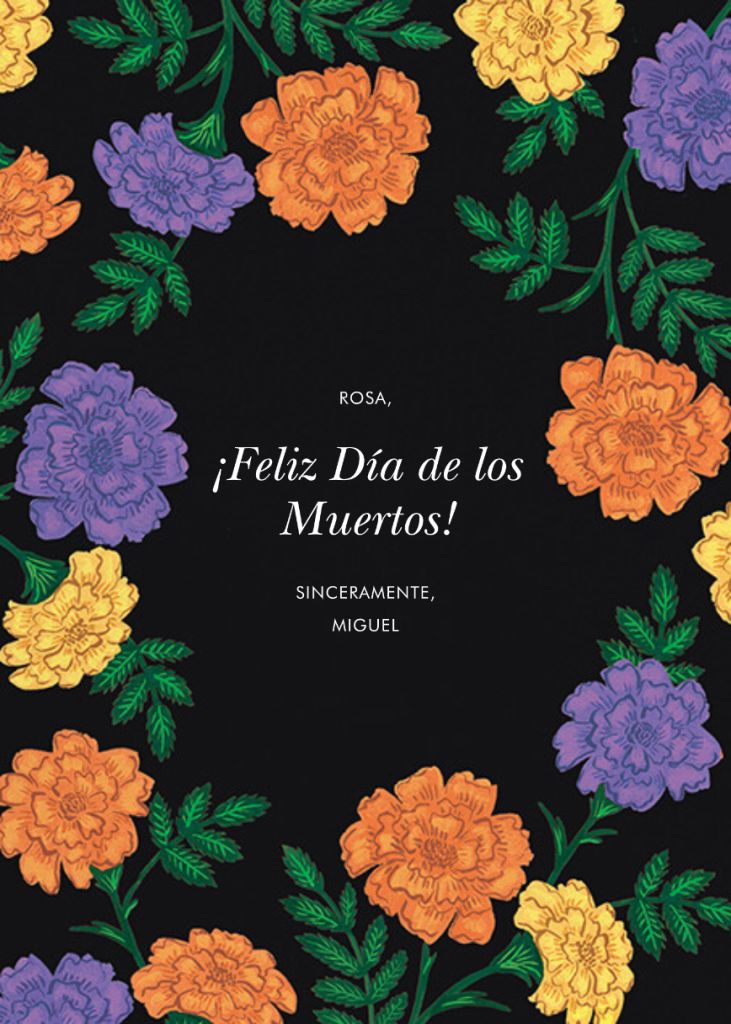 Flor de Muerto - Día de los Muertos Card | Send online instantly ...