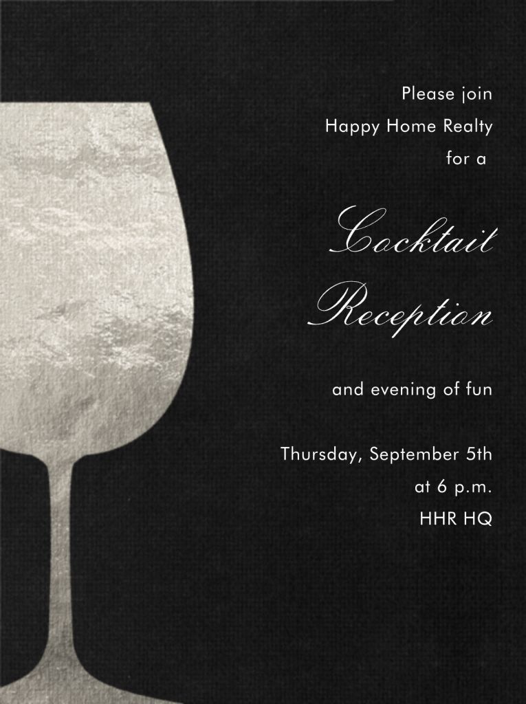 Wineglass Foil - Cocktail Party Invitation | Send online instantly ...