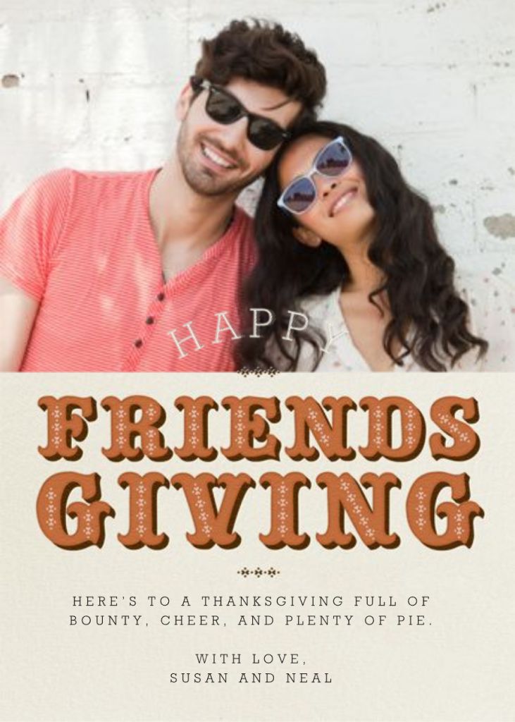 Friendsgiving Photo | Send online instantly | Track opens