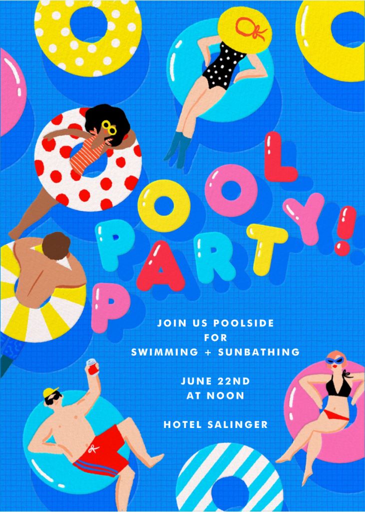 Let's Float - Pool Party Invitation | Send online instantly | RSVP tracking