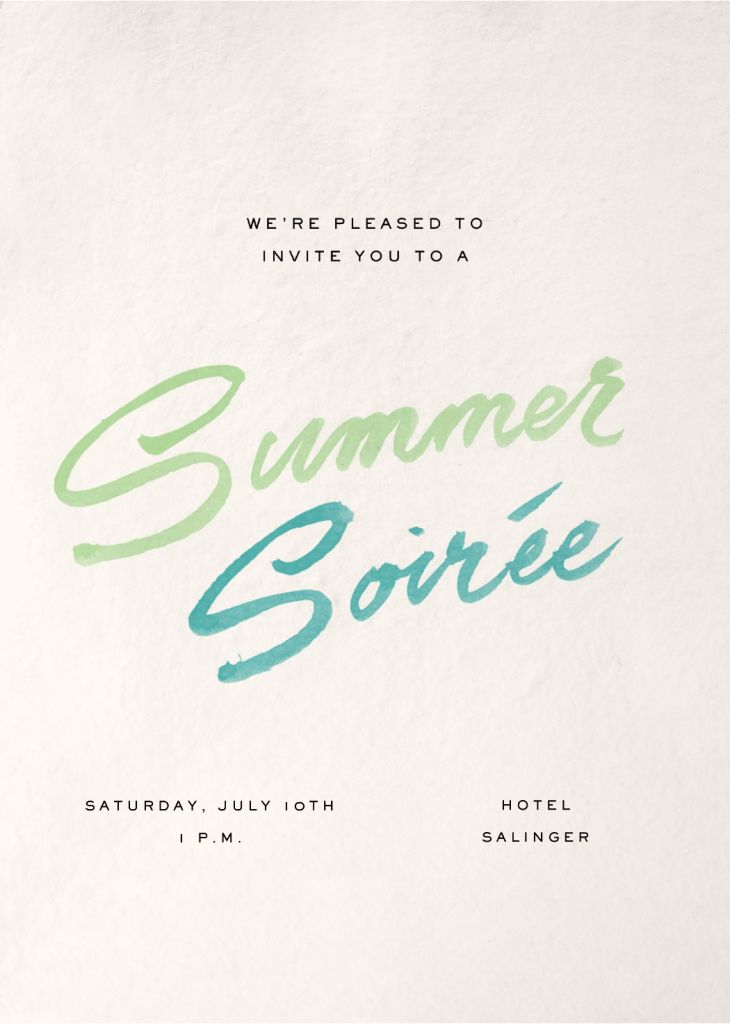 Summer Soiree | Send online instantly | RSVP tracking
