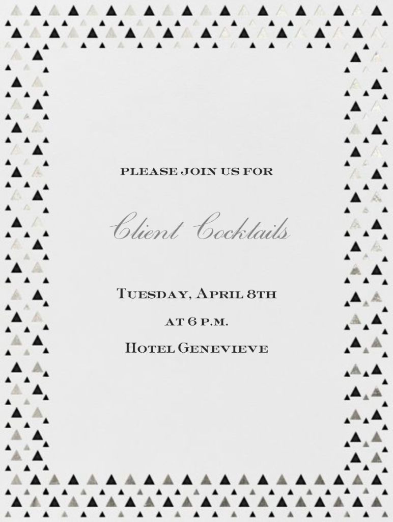 Triangles - Cocktail Party Invitation | Send online instantly | RSVP ...