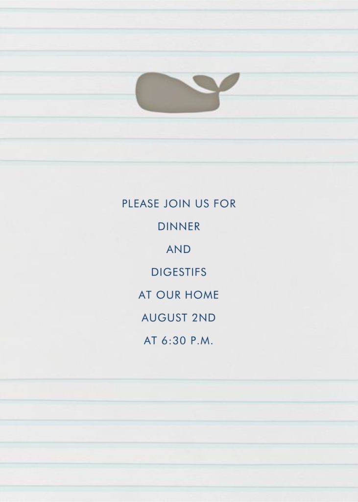 Whale - Linda & Harriet - Summer Party Invitation | Send online ...