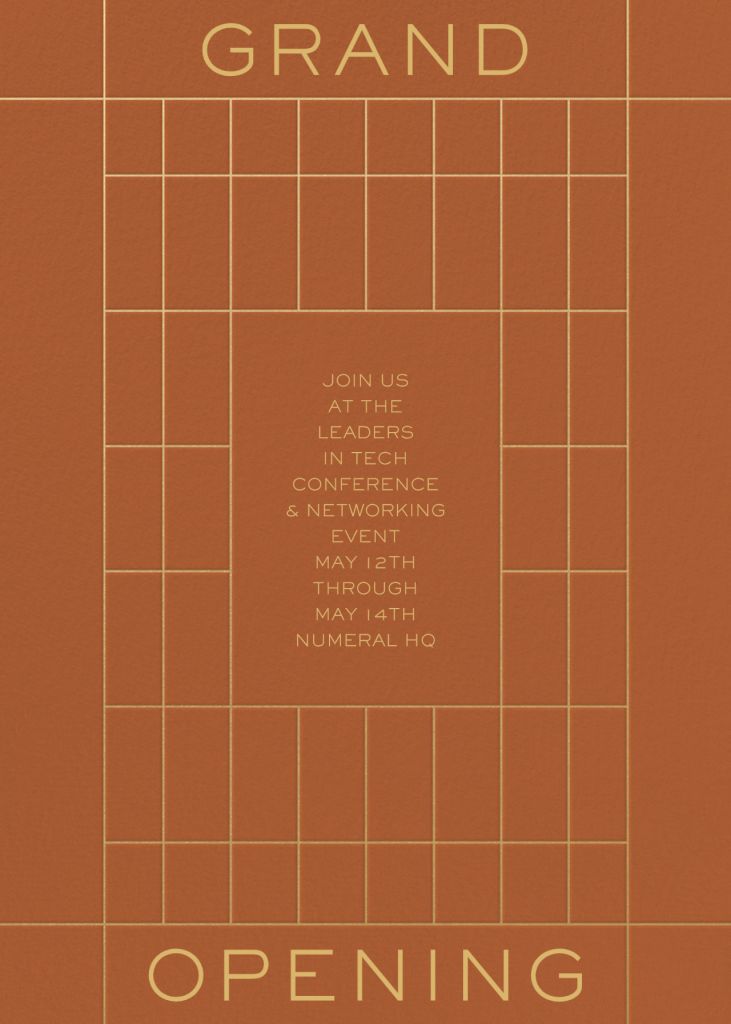 Grand Time - Conference Invitation | Send online instantly | RSVP tracking