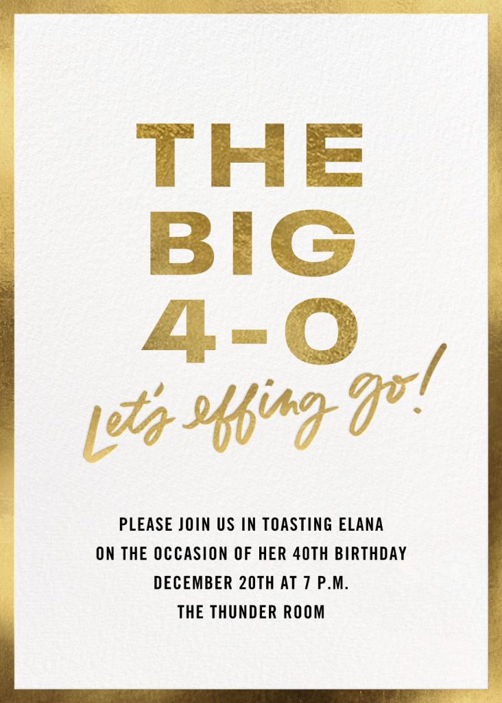 Let’s Effing Go - Birthday Invitation | Send online instantly | RSVP ...