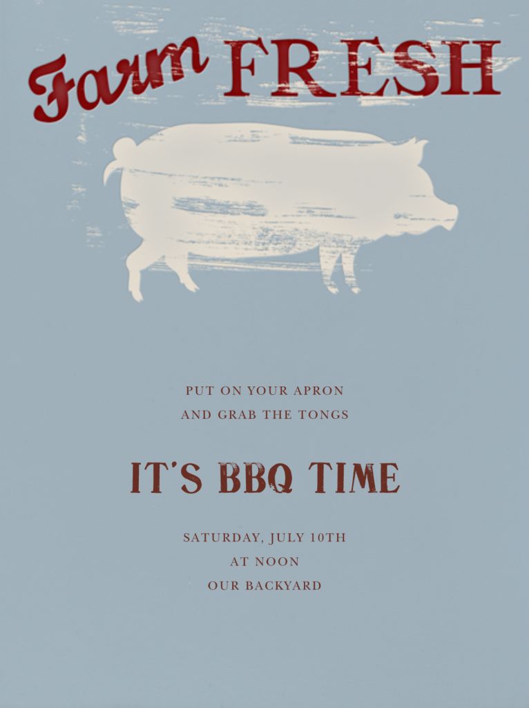 Farm Fresh - BBQ Invitation | Send online instantly | RSVP tracking