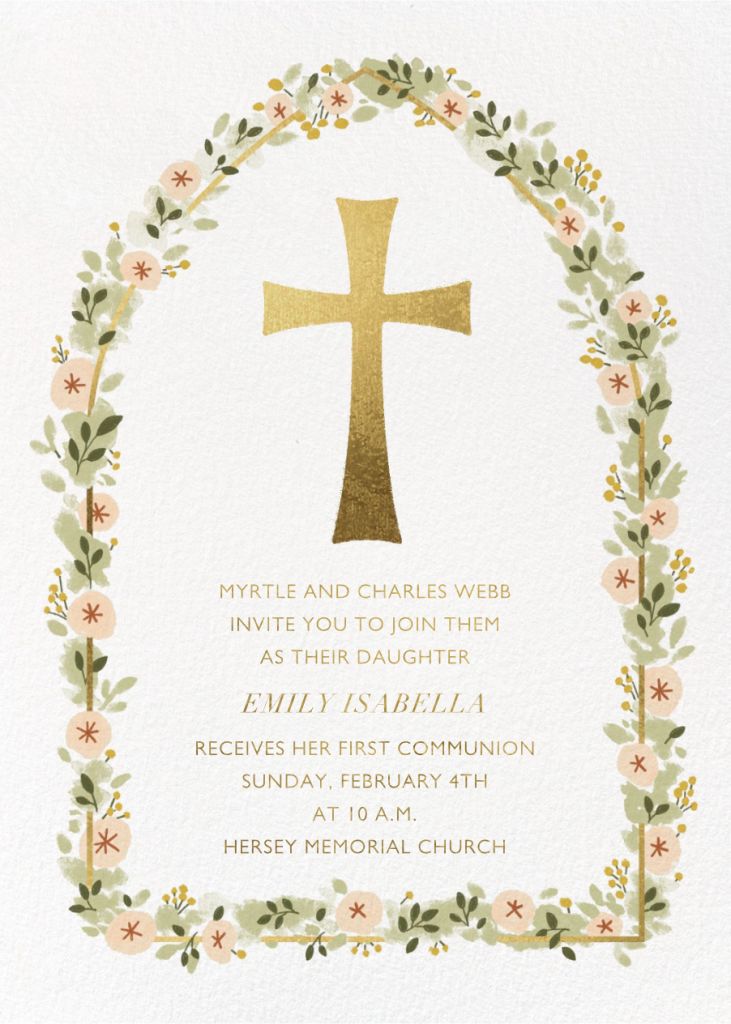 Risen - First Communion Invitation | Send online instantly | RSVP tracking