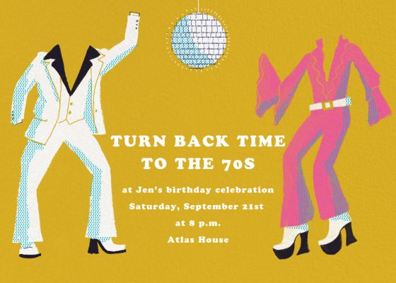 70 S Retro Party Invitation Template Editable Influential 70s Birthday