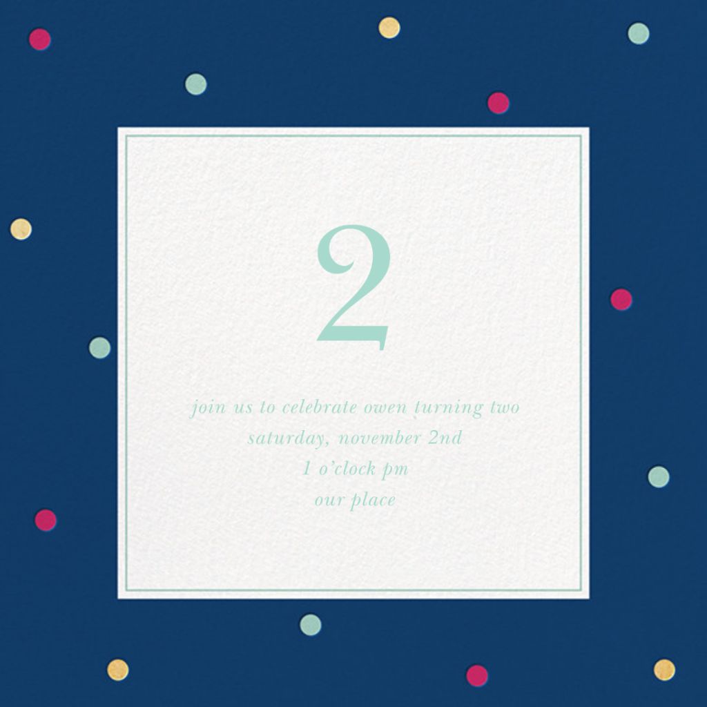 Spotted Frame - Birthday Invitation | Send online instantly | RSVP tracking