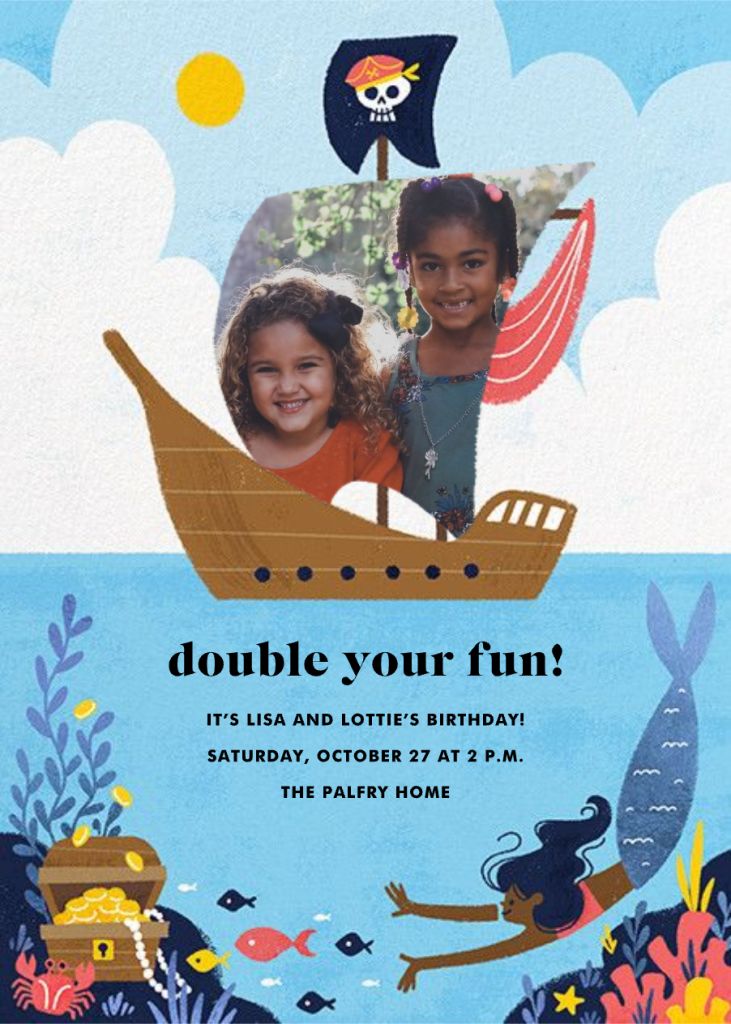 Buccaneers and Beauties - Birthday Invitation | Send online instantly ...