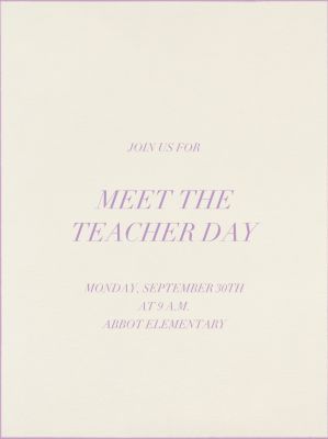 Meet the Teacher Invitations | Send online instantly | RSVP tracking