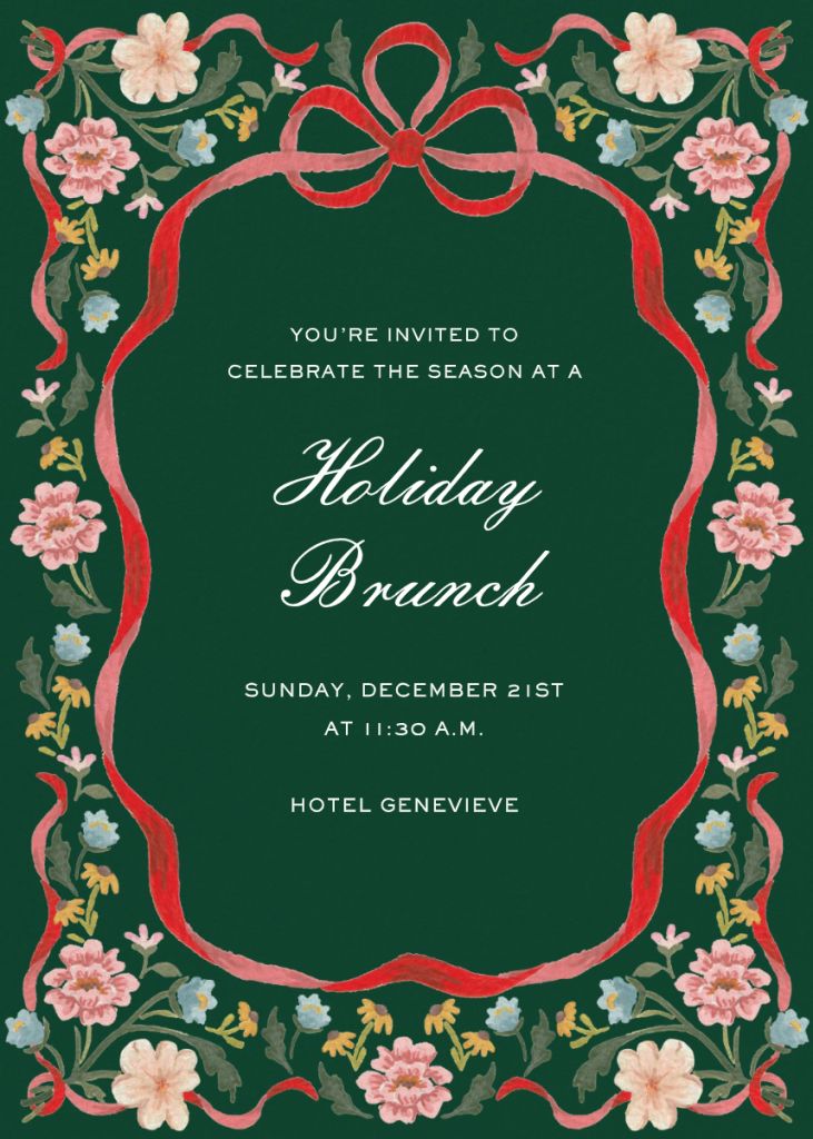 Cottagecore Border (Casey Snipes) - Holiday Party Invitation | Send ...