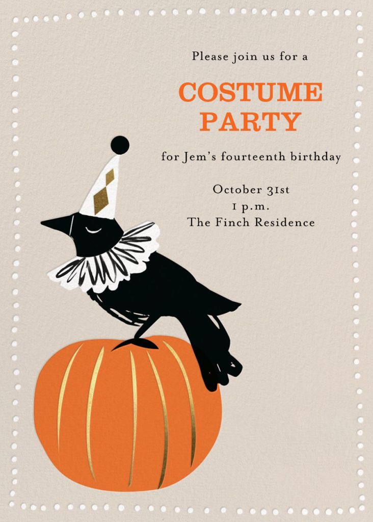 Perched Raven - Birthday Invitation | Send online instantly | RSVP tracking
