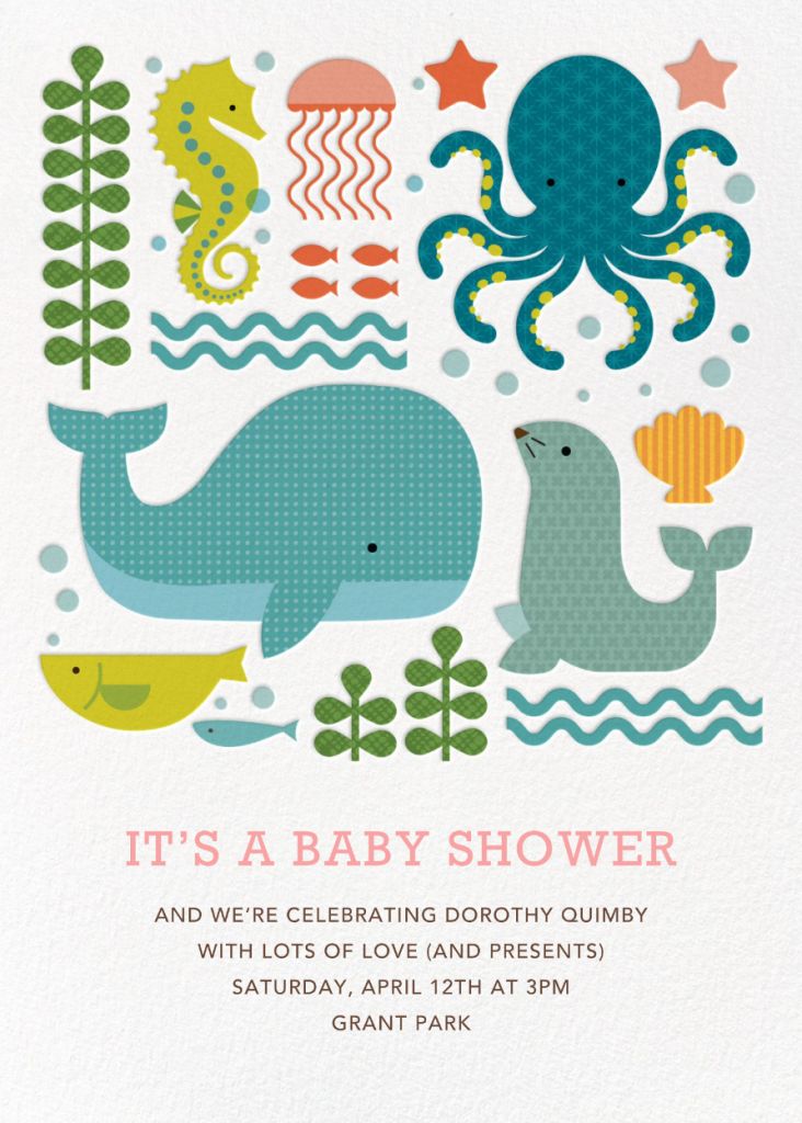 Ocean Parade (Inset) - Baby Shower Invitation | Send online instantly ...