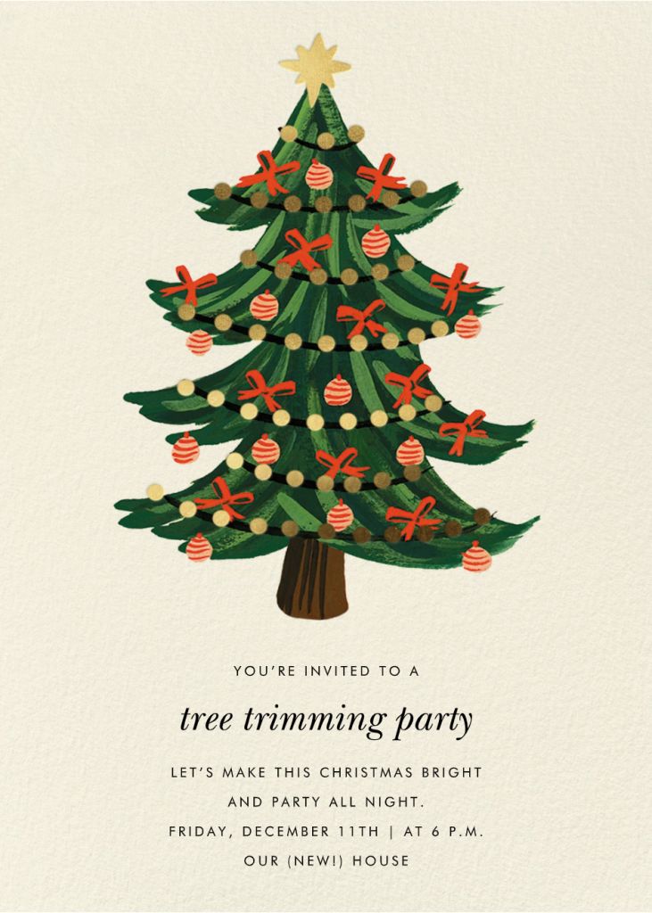 Festive Tree (Invitation) - Holiday Party Invitation | Send online ...