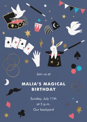 Magic Themed Party Invitations