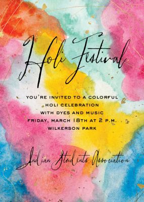 Custom Holi Invitations | Send online instantly | RSVP tracking
