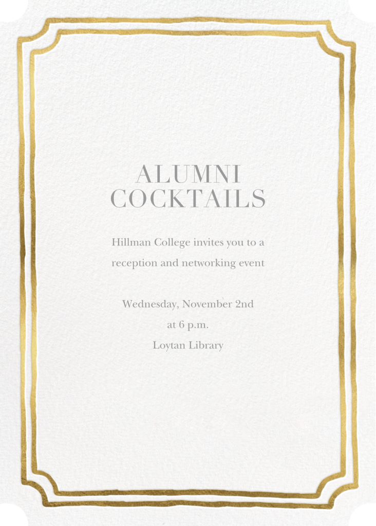 Double Border Indented Corners - Cocktail Party Invitation | Send ...
