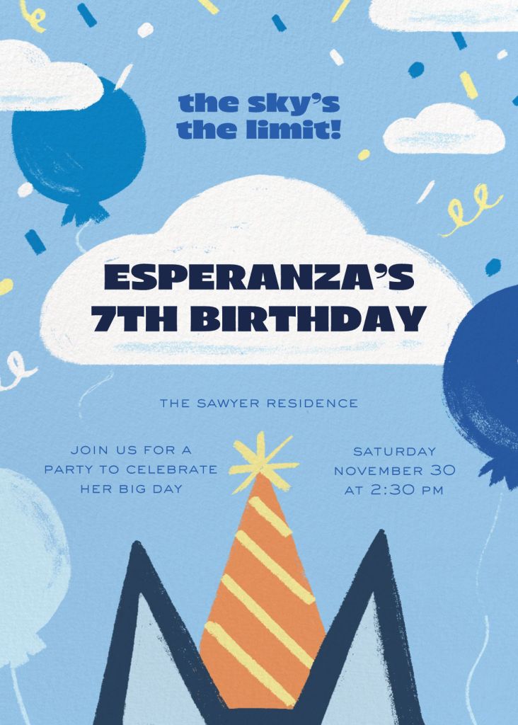 Kids Love Blue - Birthday Invitation | Send online instantly | RSVP tracking