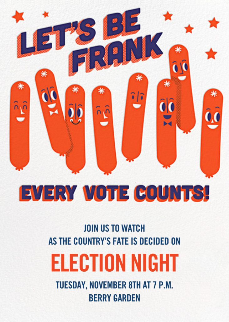 Let's Be Frank | Send online instantly | RSVP tracking