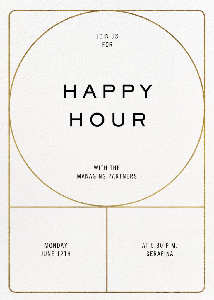 Golden Ratio (Customizable Template) - Happy Hour Invitation | Send ...