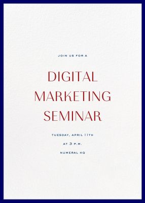 Seminar Invitations | Send online instantly | RSVP tracking