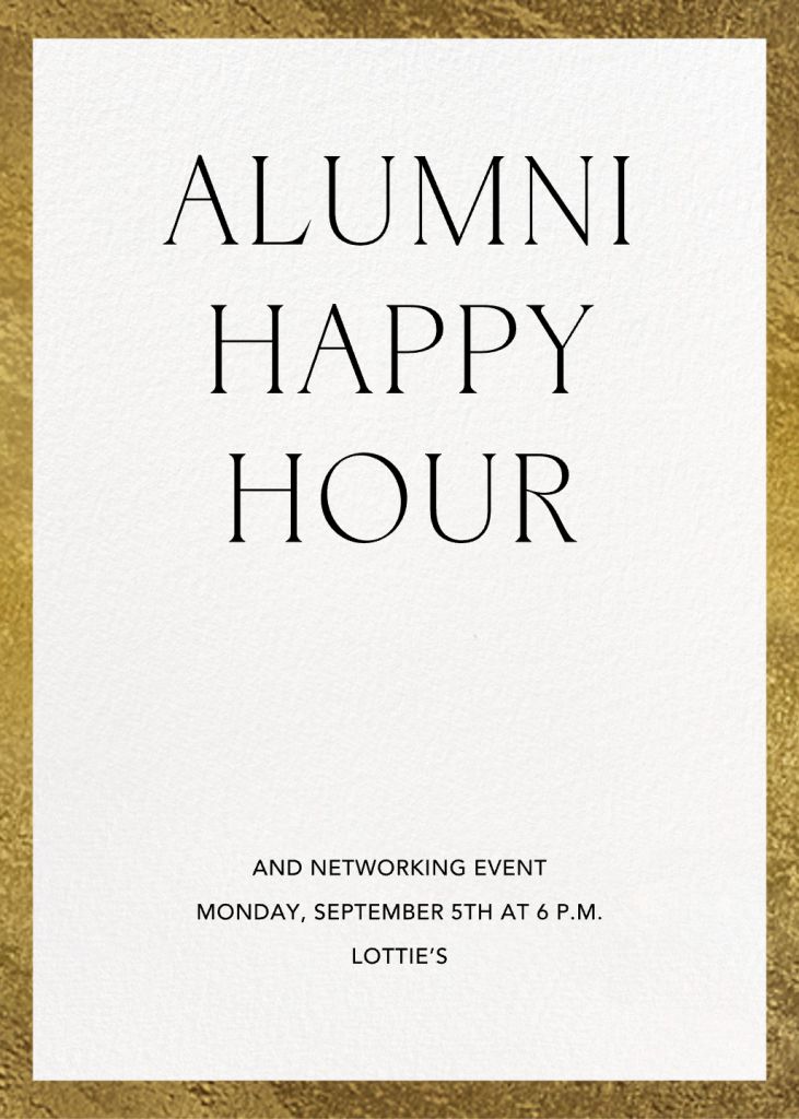 Bold Border (Customizable Template) - Alumni Event Invitation | Send ...