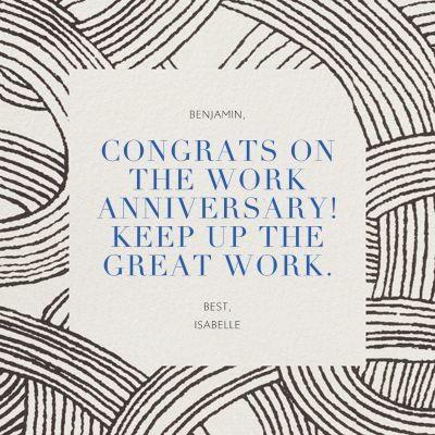 Work Anniversary Cards | Send online instantly | Track opens