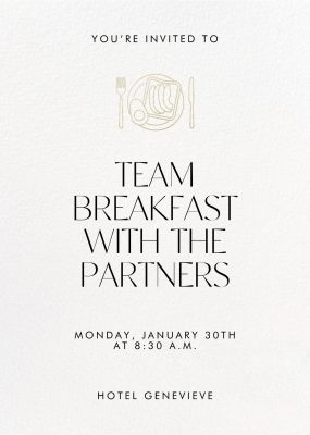 Business Breakfast and Lunch Invitations | Send online instantly | RSVP ...
